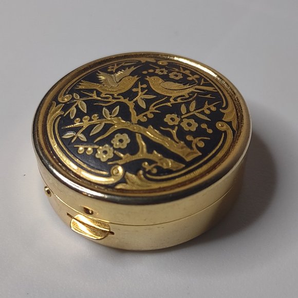 Storage & Organization | Vintage Metal Little Pill Box With Birds And ...